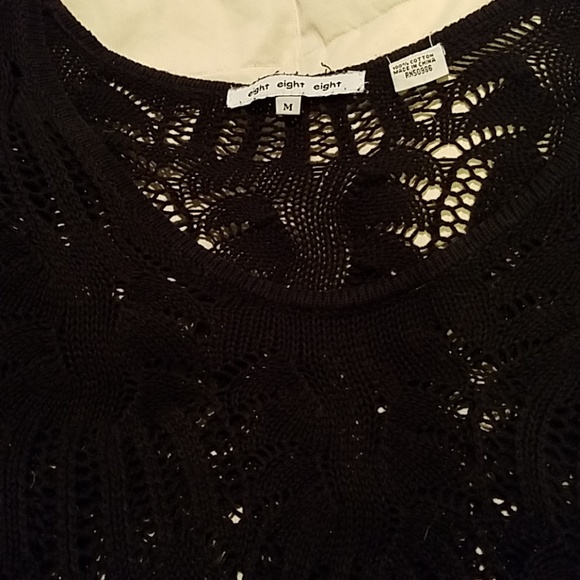 eight eight eight | Tops | Eight Eight Eight Black Crochet Top | Poshmark